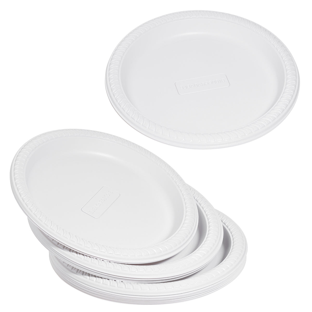 100 Pack Sturdy and Eco-Friendly 8" White Disposable Cornstarch Plates ...