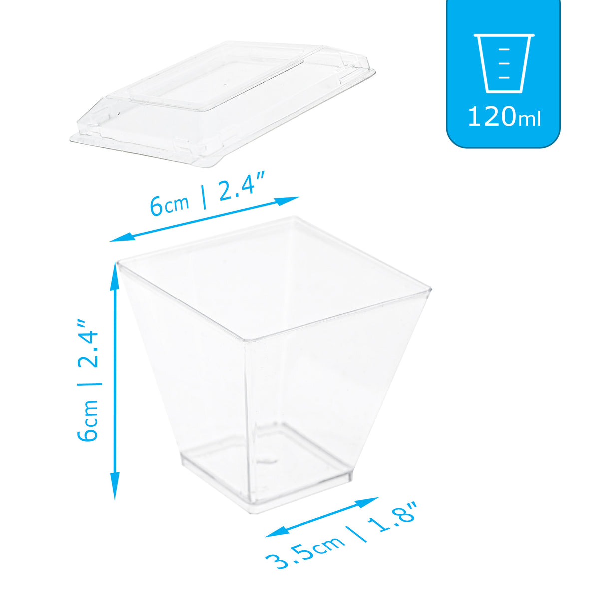 24 Pack 4oz Plastic Mini Dessert Cups/Dessert Bowls with Lids – Decodine