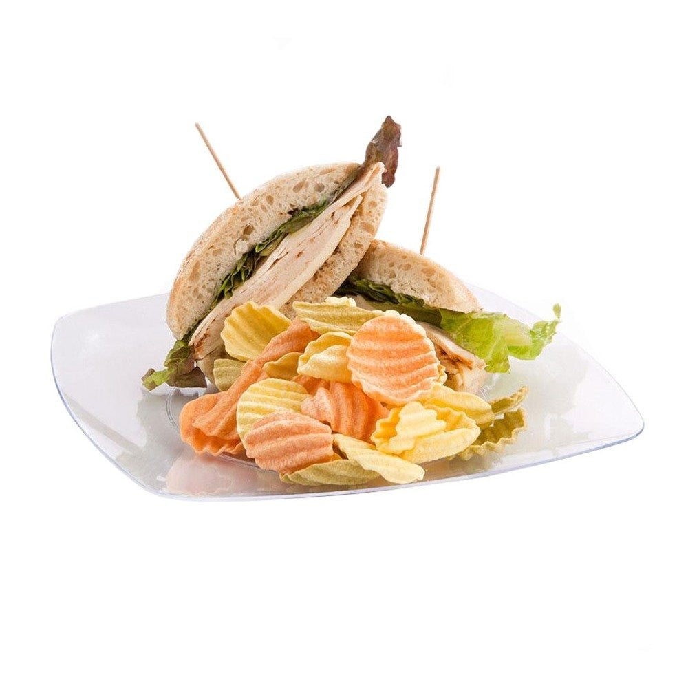 10 Pack 10" Square Plastic Clear Dinner Plates – Decodine