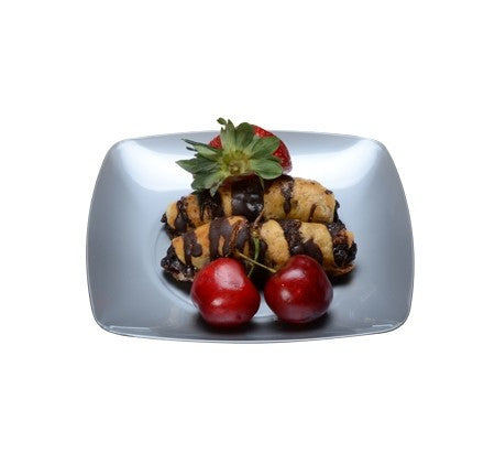 10 Pack 5.5" Square Plastic Silver Dessert Plates – Decodine