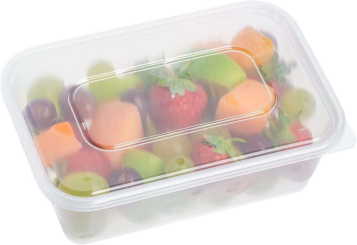 10 Pack 650ml Rectangular Plastic Containers with Lids – Decodine