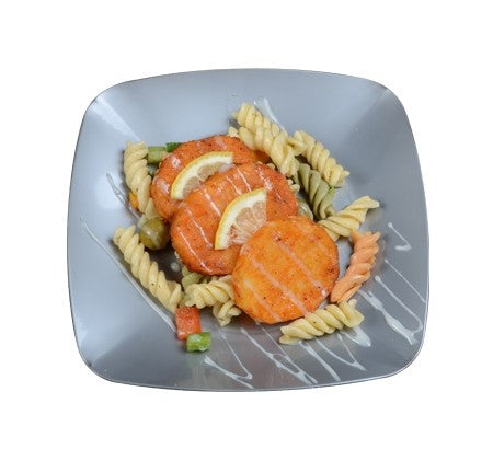 10 Pack 7.5" Square Plastic Silver Salad Plates – Decodine