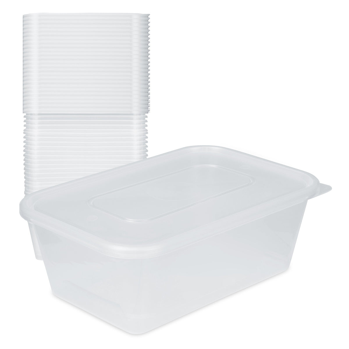 25 Pack 750ml Rectangular Clear Plastic Containers with Lids – Decodine